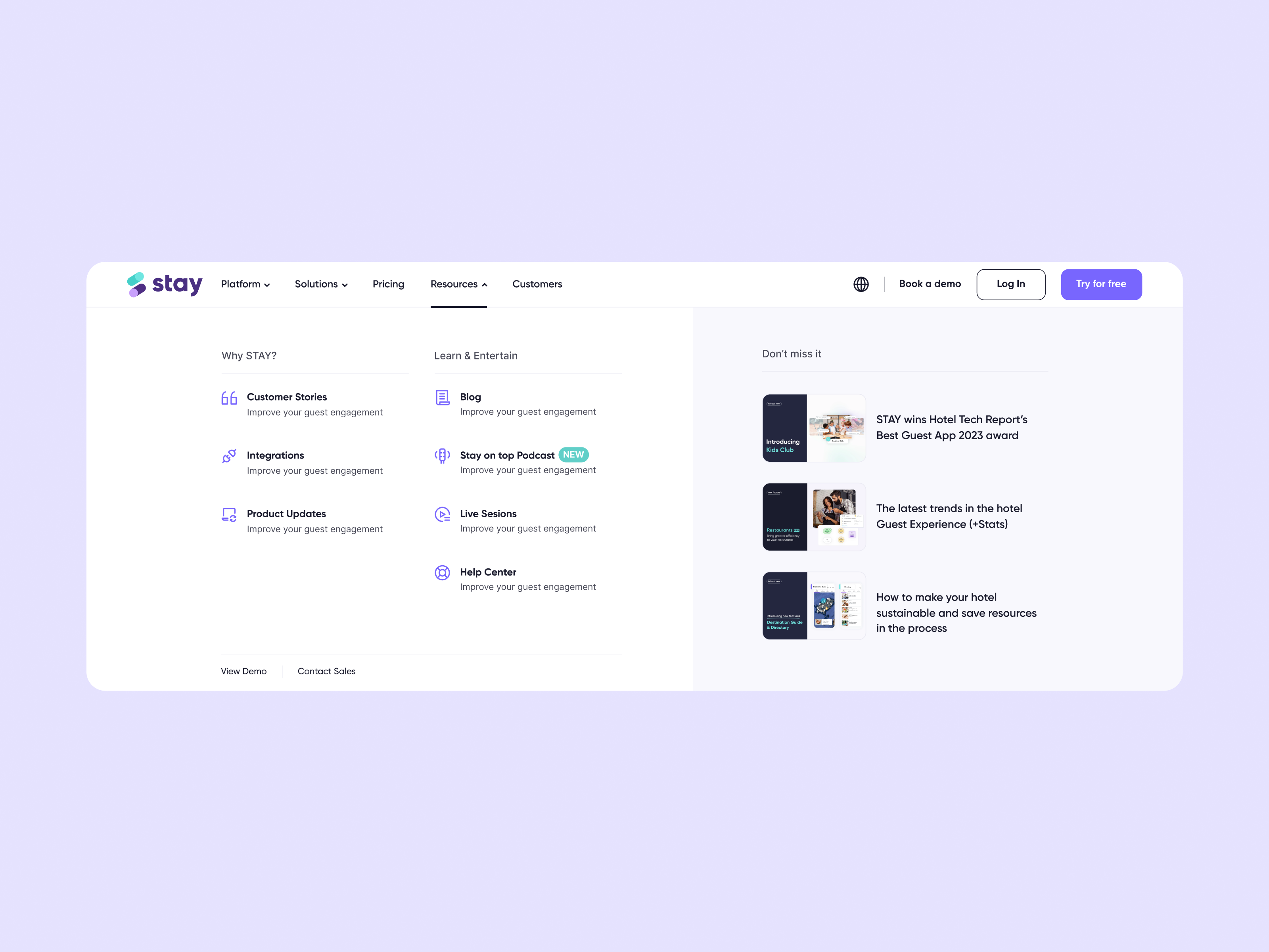 Mega menu design - Stay by Cristian Luchian on Dribbble