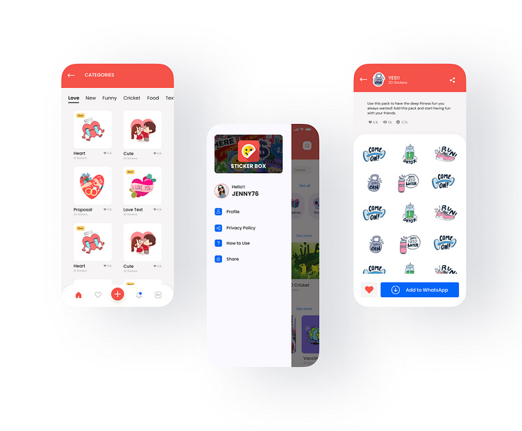 Sticker Box Mobile App by Abeeha IT Services on Dribbble