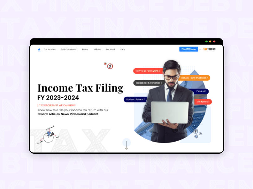 Tax Website, calculator & podcast UI by Abhishek Suryavanshi on Dribbble