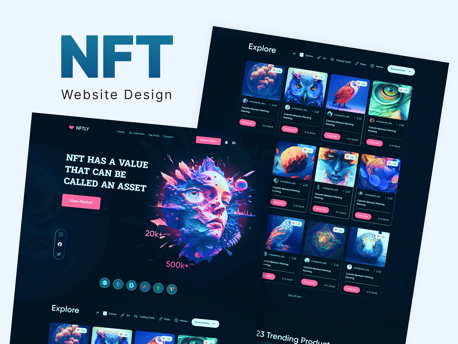 NFT website design by Oylos on Dribbble