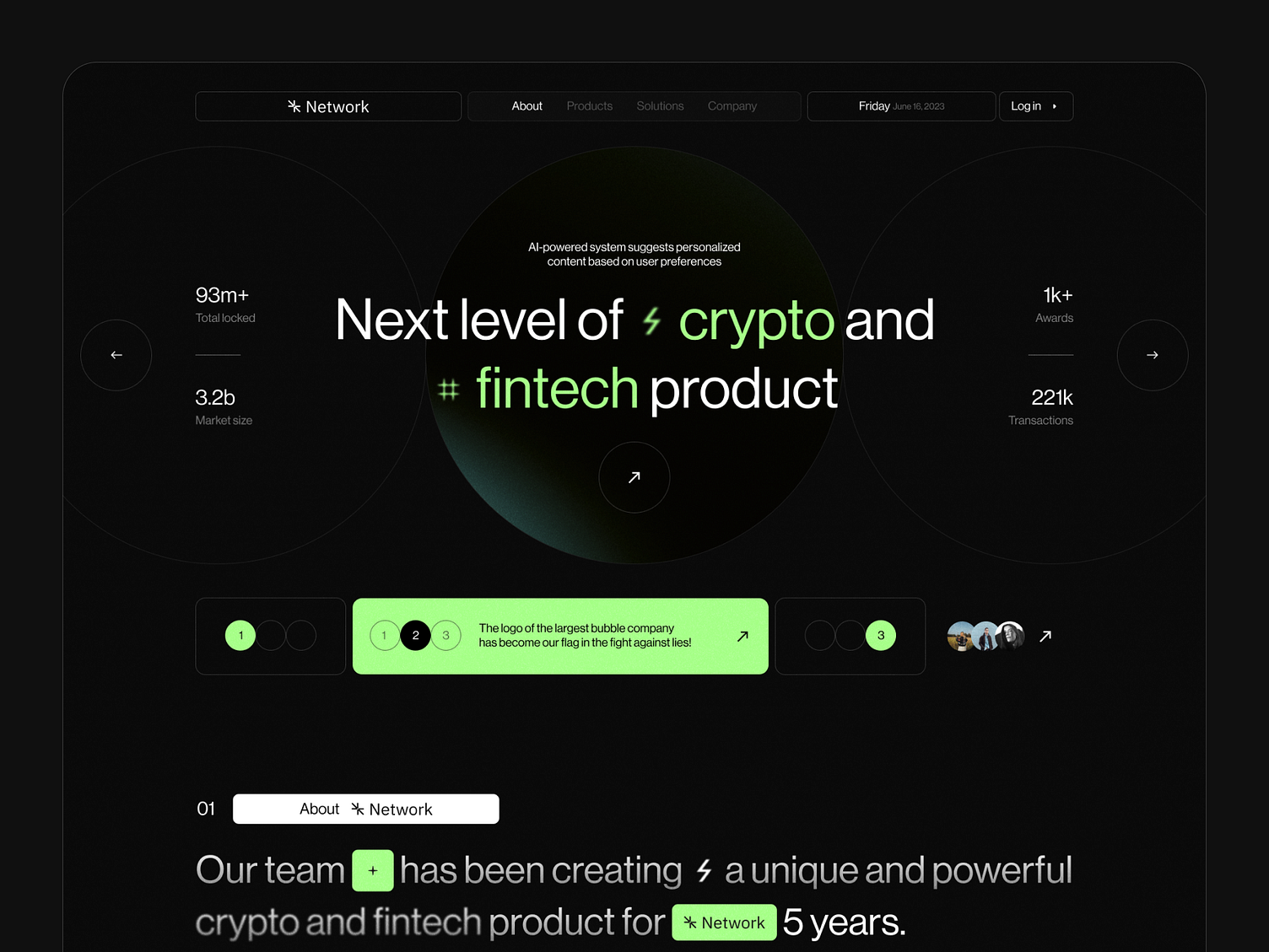 Web3 Fintech website design by Awsmd on Dribbble