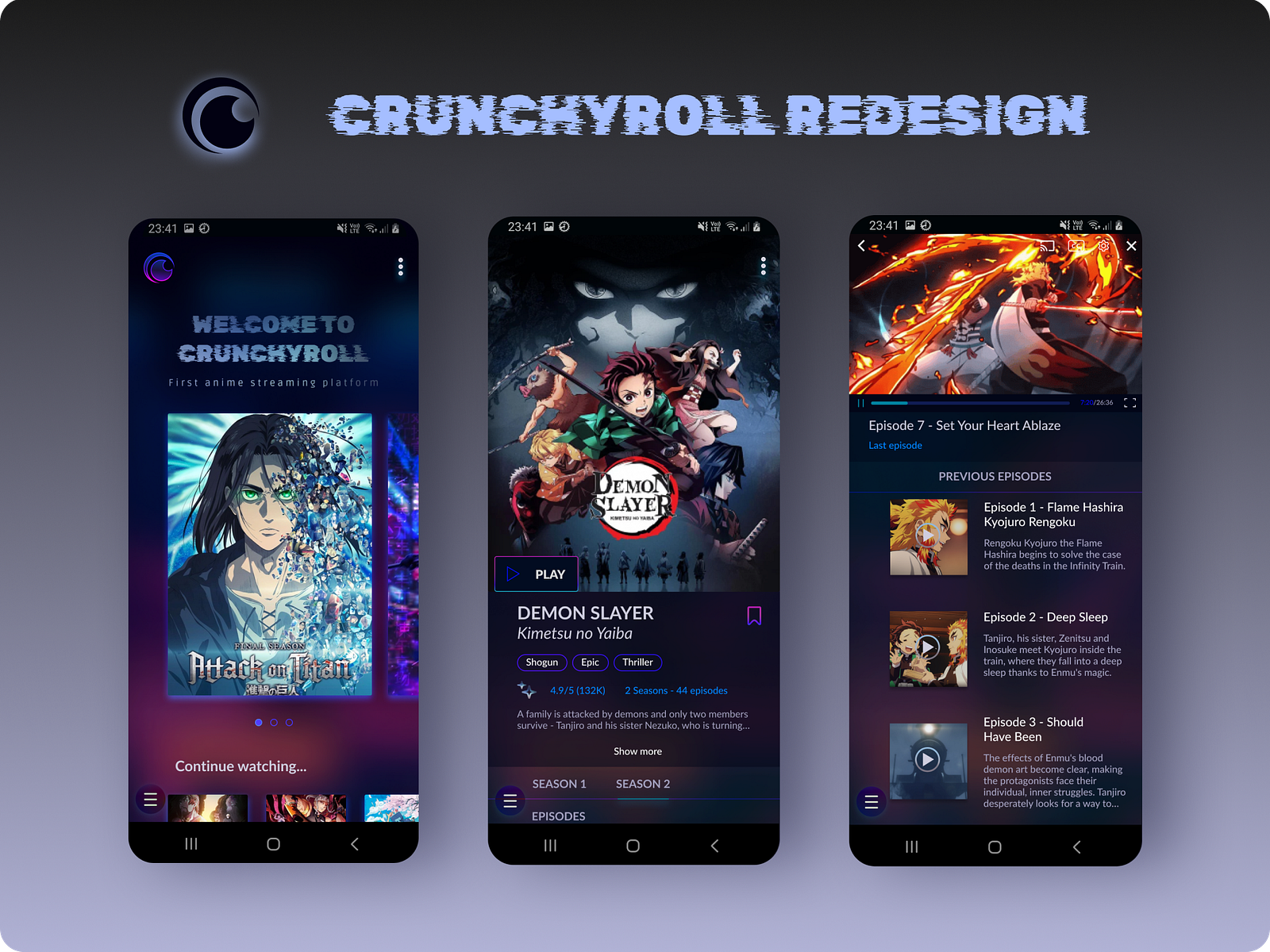 Full redesign and rebranding of Crunchyroll, anime streaming app by ...