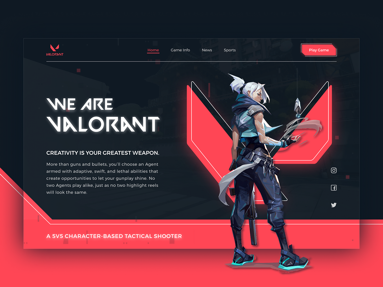 Valorant - Hero Section UI Design by Pratik Poriya on Dribbble