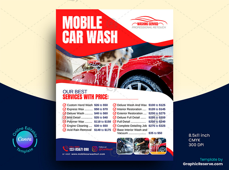 Mobile Car Wash of Canva Layout Model by Graphic Reserve on Dribbble
