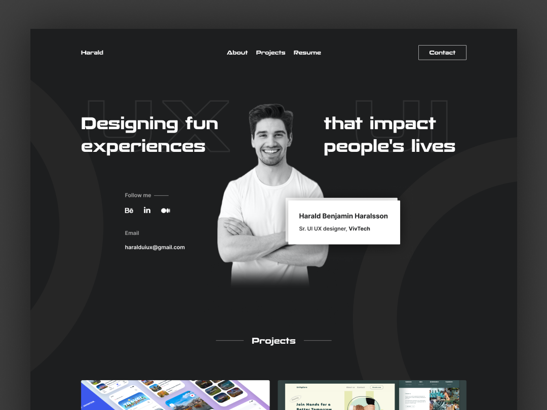 Portfolio website by Minhajul islam on Dribbble
