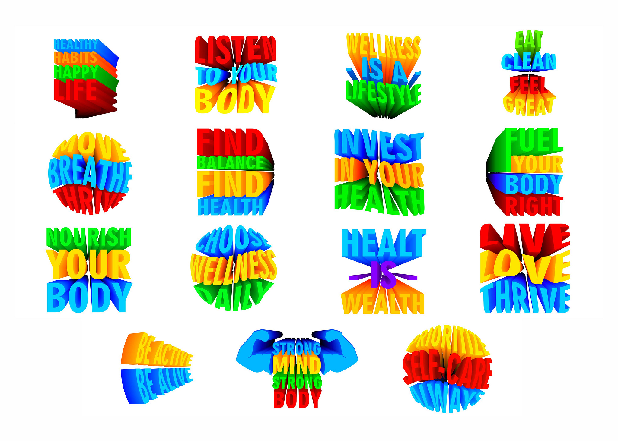 3D Quotes About Health Bundles by Arief sapta adjie on Dribbble