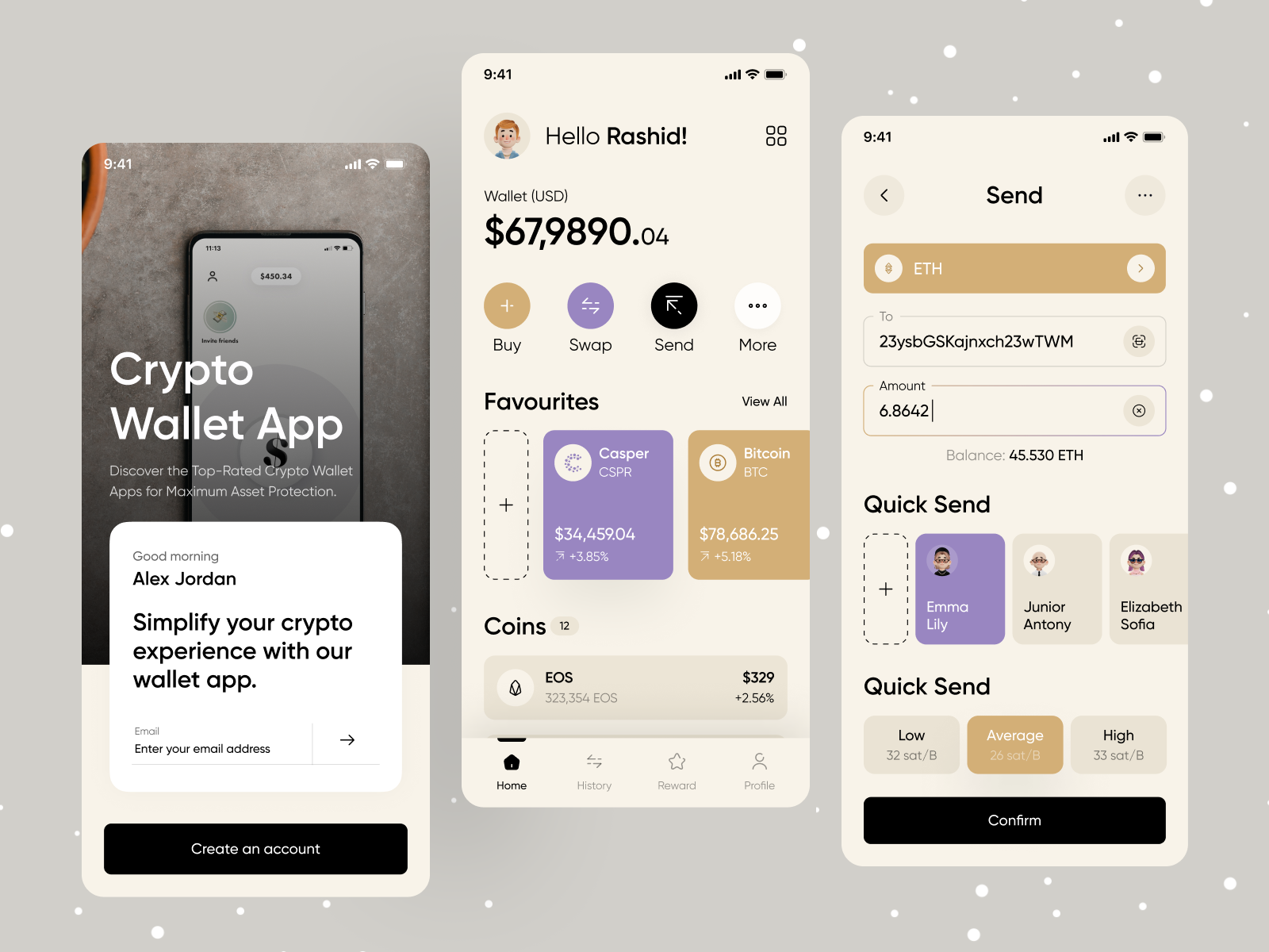 Crypto Wallet App UI by Ofspace UX/UI on Dribbble
