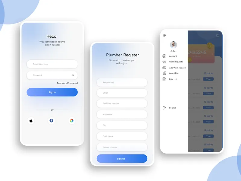 Plumber App UI designs, themes, templates and downloadable graphic ...