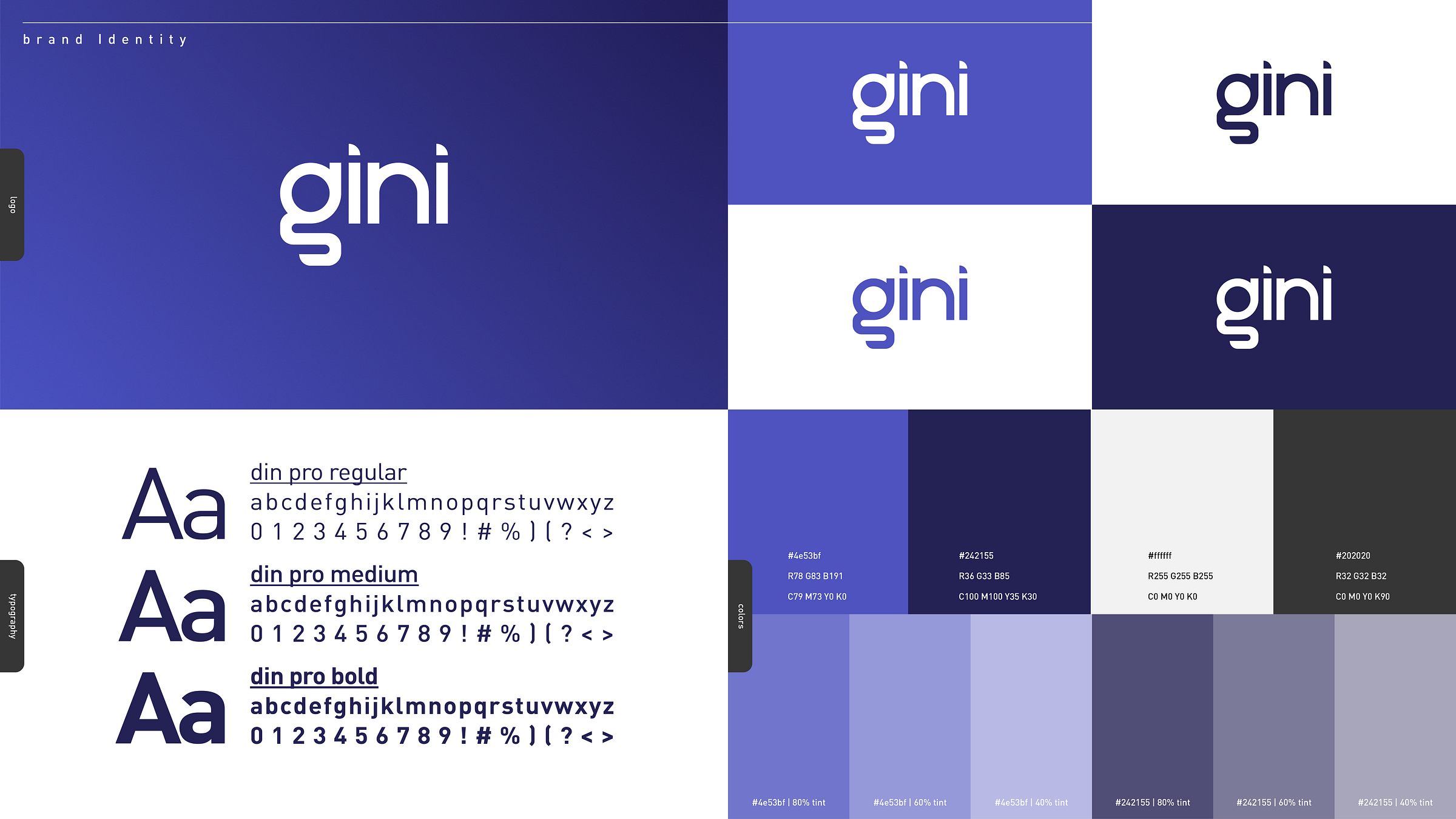 gini identity by Mark Vilther on Dribbble