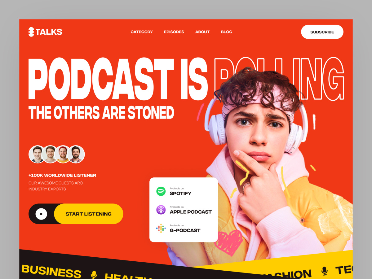 Talks - Podcast Landing Page by Foysal on Dribbble