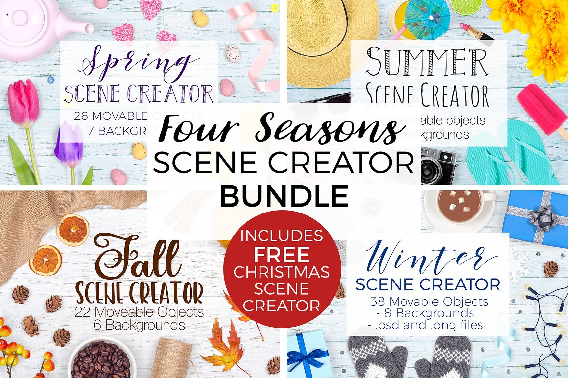 Seasons Scene Creator Bundle by Official CreativeStore on Dribbble