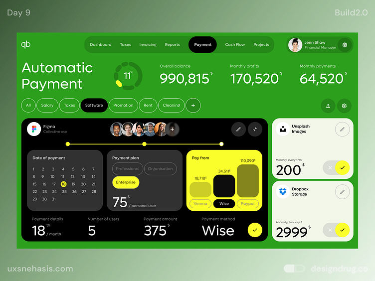 QuickBooks Finance Dashboard UI - Build2.0 by Snehasis by Snehasis ...