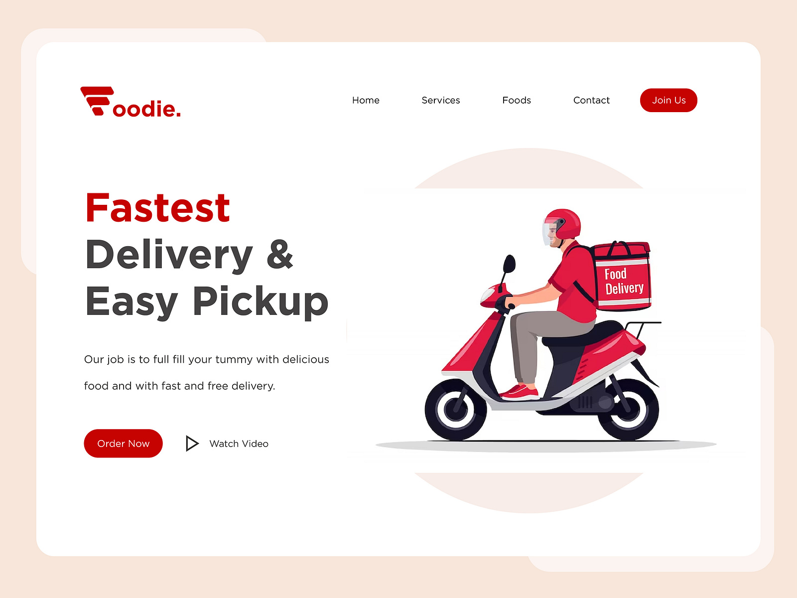 Foodie Delivery App Website Hero Banner Design by Aasish Shrestha on ...