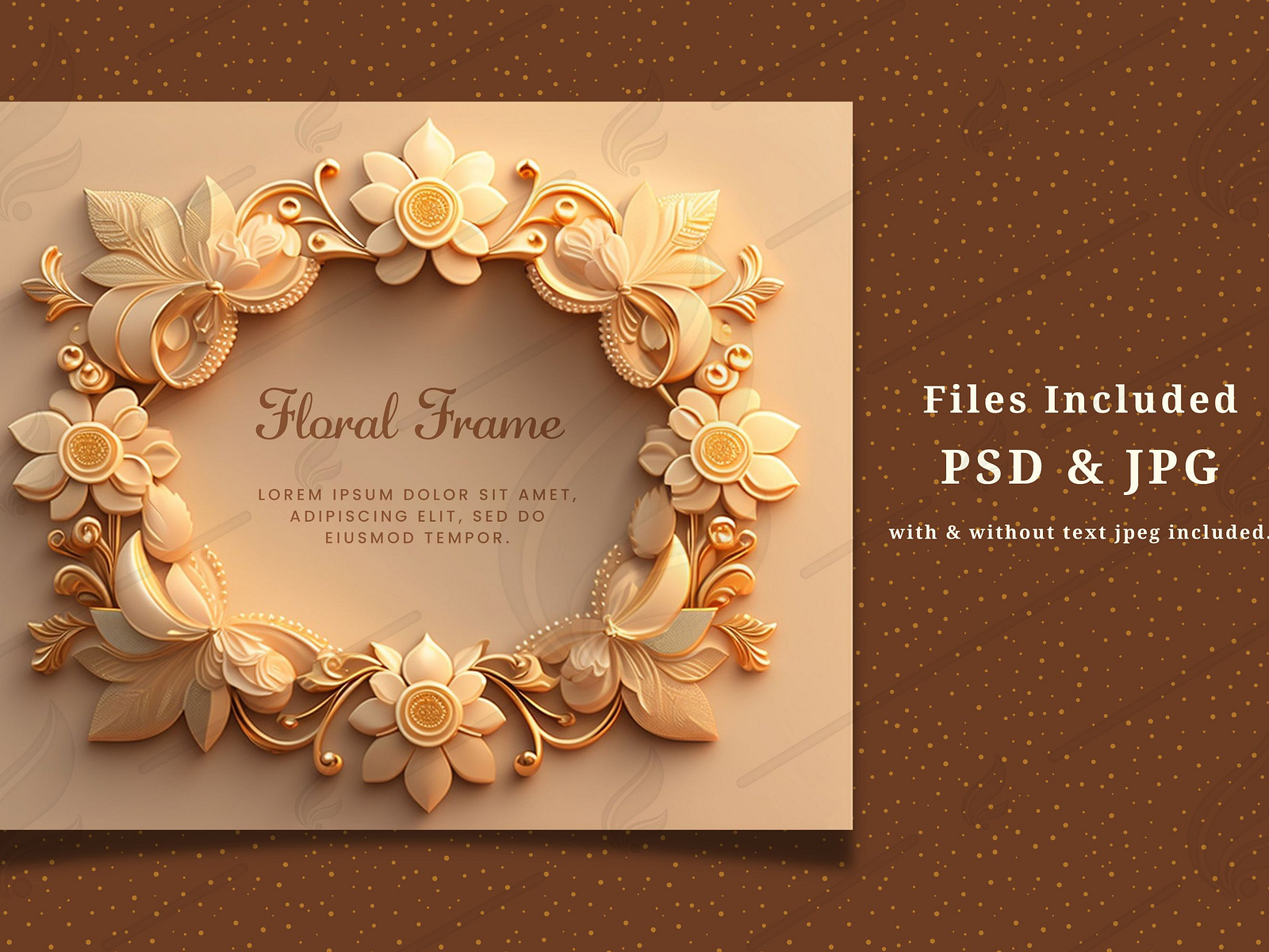 Vertical Colorful Floral Frame on Beige Background by Instant Graphix ...