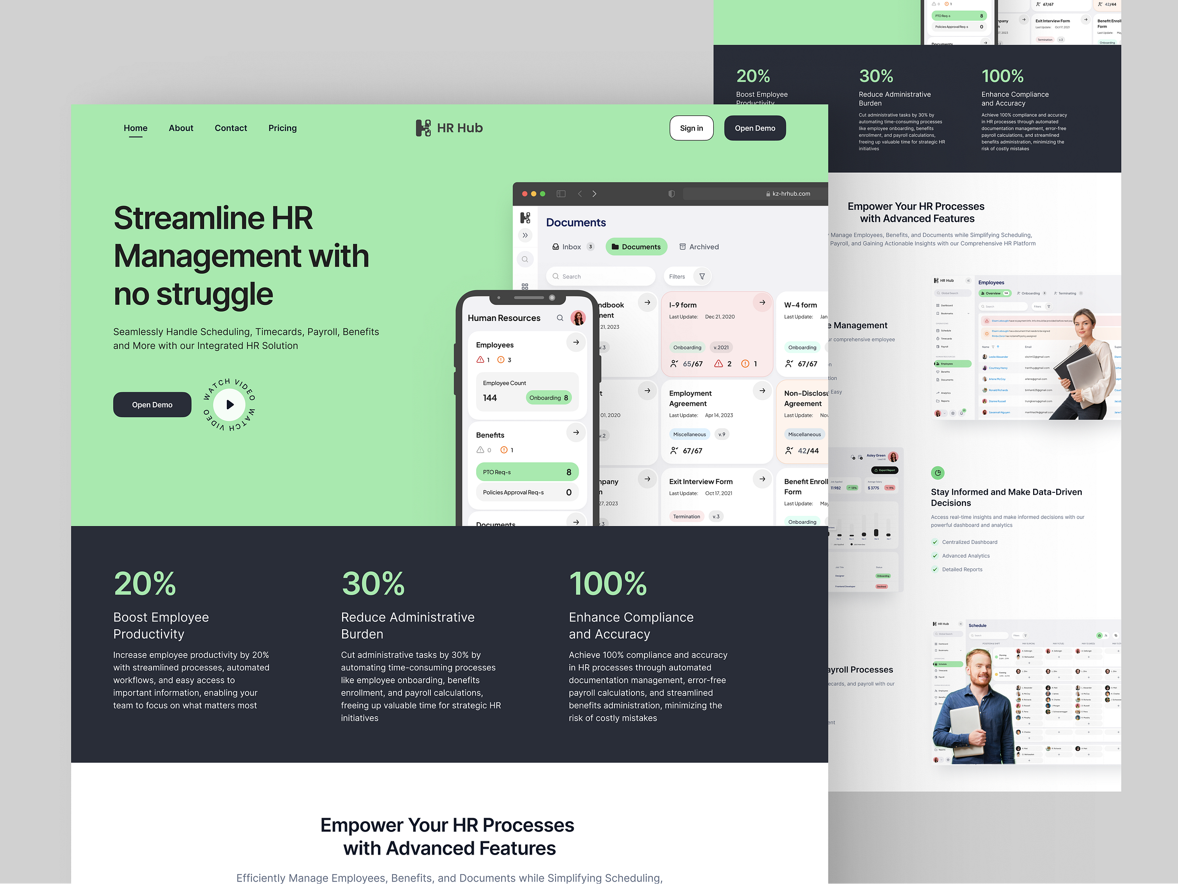 Website Landing Page for HR SaaS by K&Z Design on Dribbble