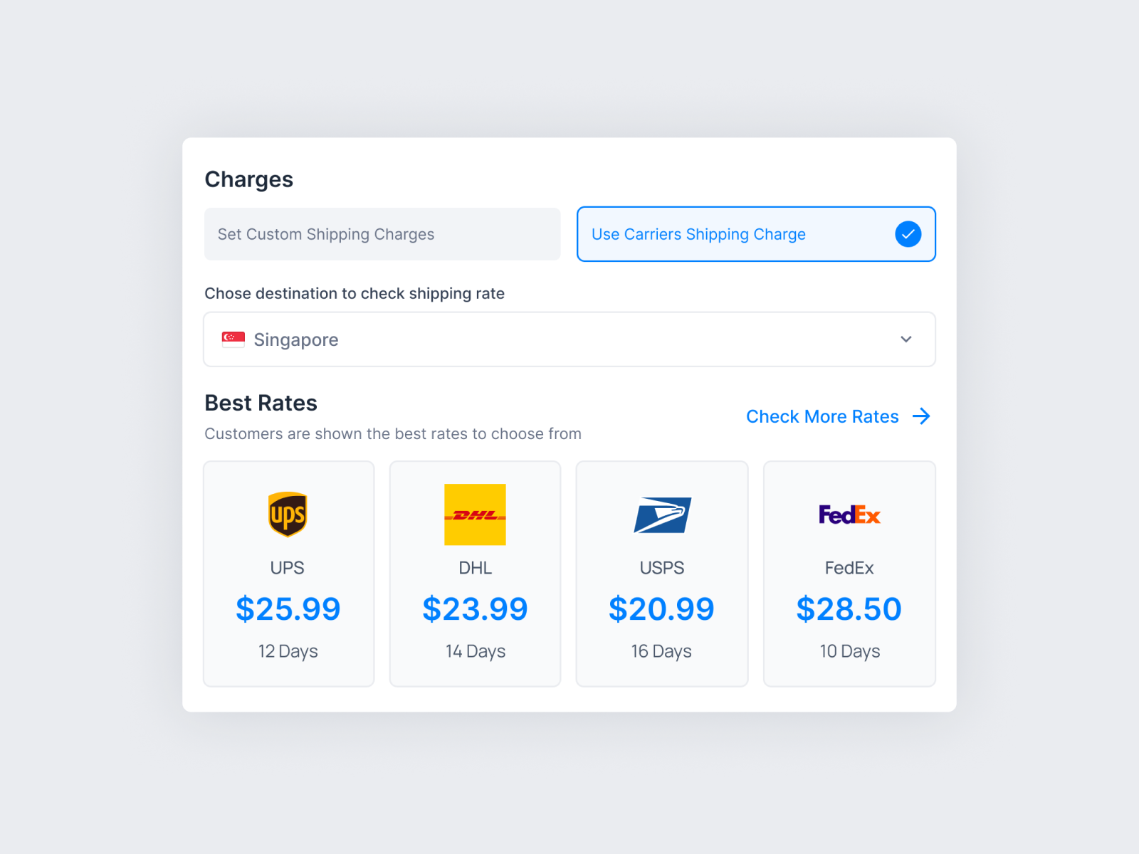 Shipping Charges Settings by Muhammad Shahin for xgenious on Dribbble