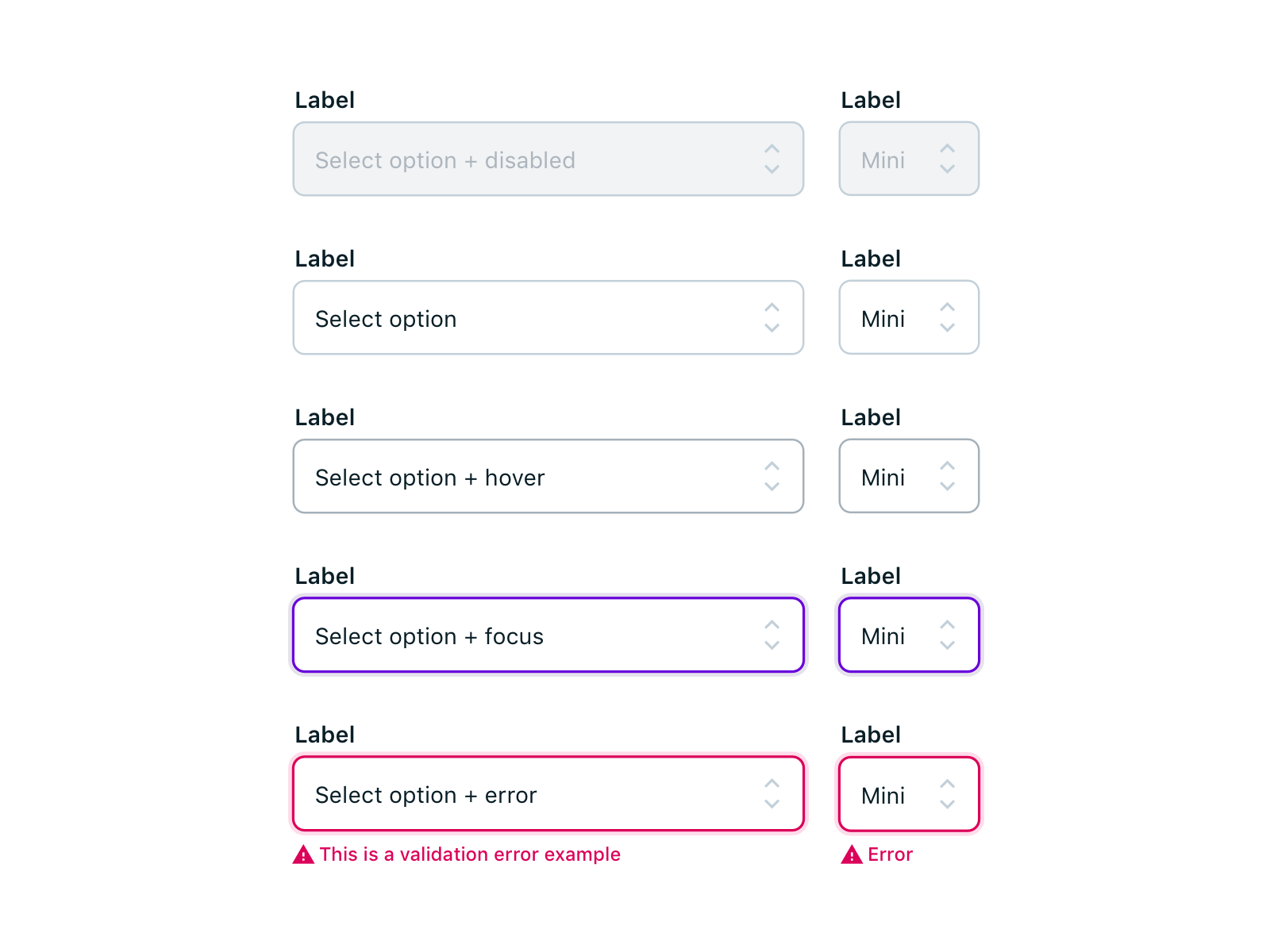 Design System Dropdown Menu/Selector with States by Joe Roberto on Dribbble