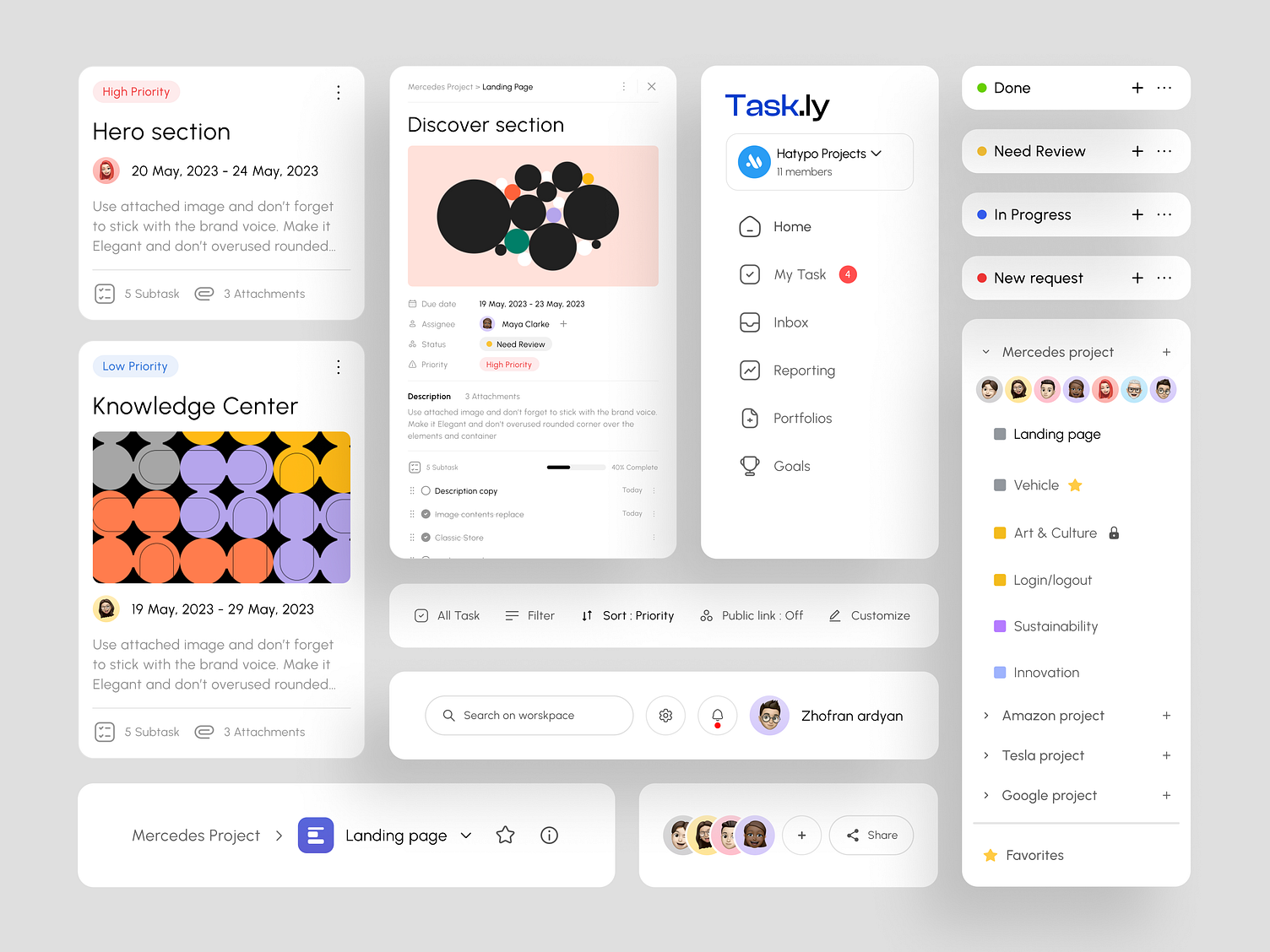 Task Management UI Component by Hatypo Studio on Dribbble
