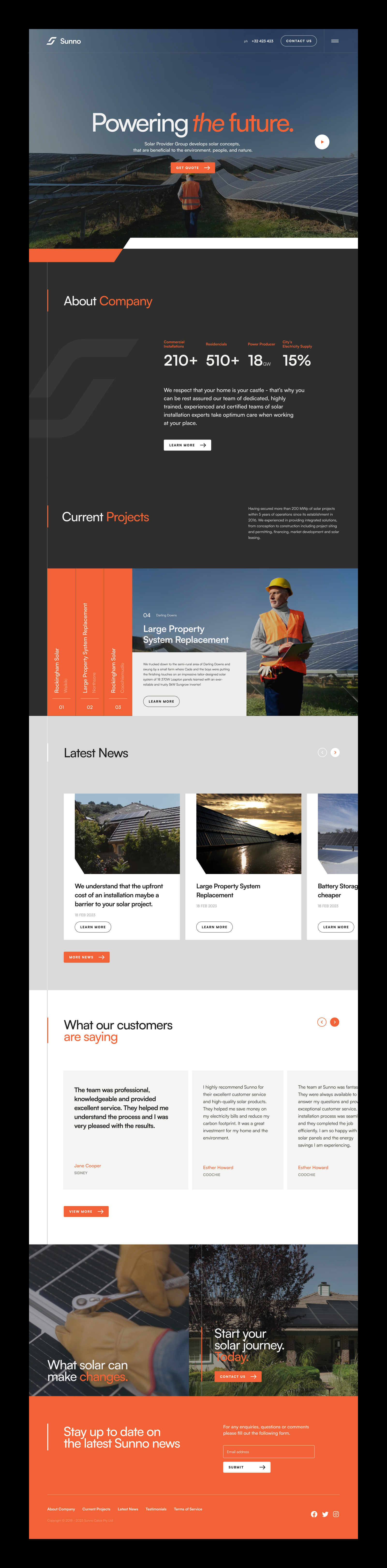 Solar Panel Company Home Page Website by Aryo Pamungkas for SLAB Design ...