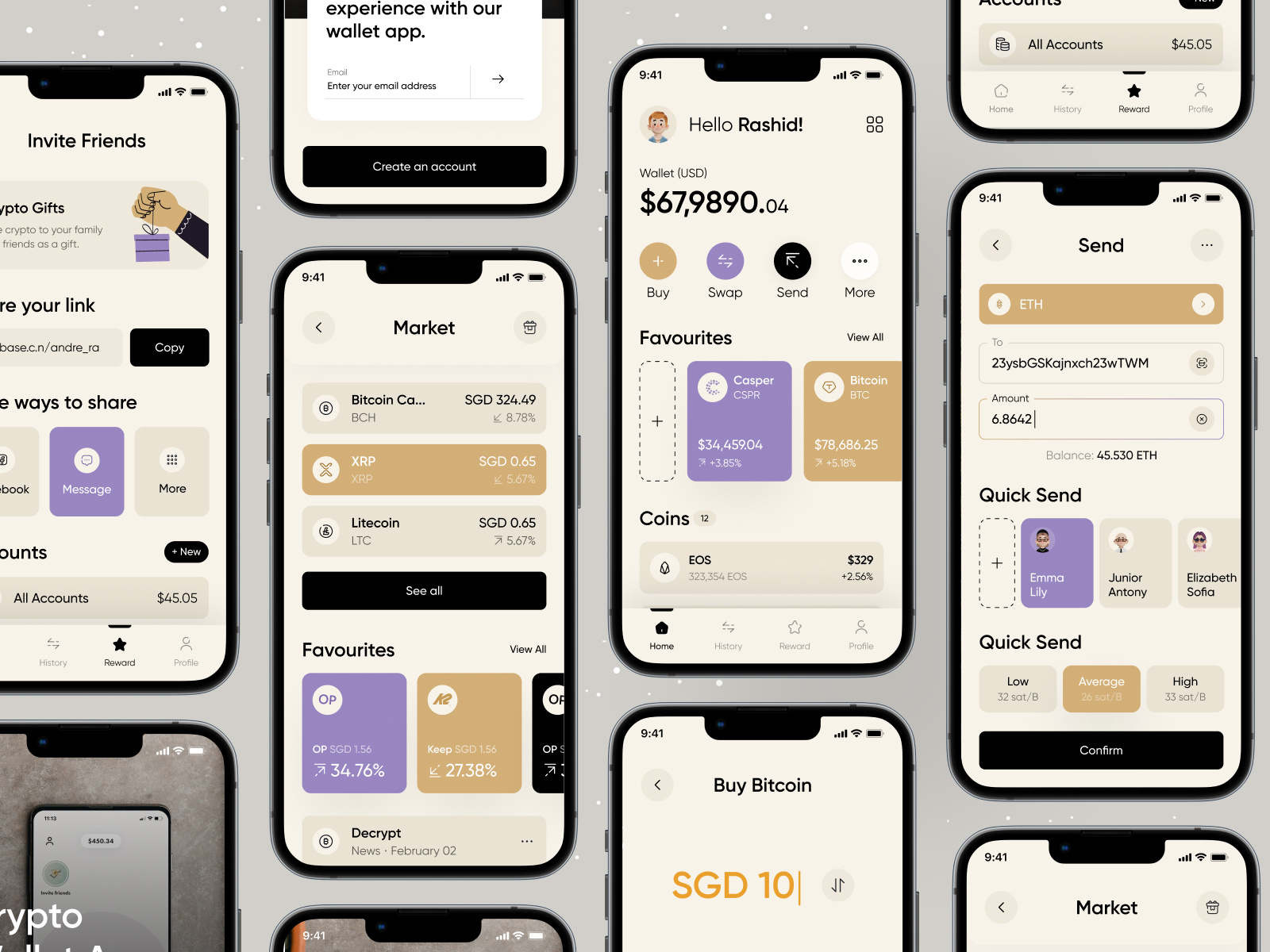 Crypto Wallet App Ui By Ofspace Ux Ui On Dribbble