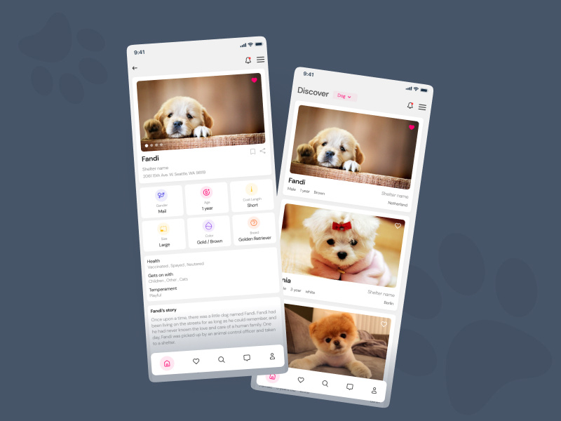 Animal care application by Sara Haghshenas on Dribbble