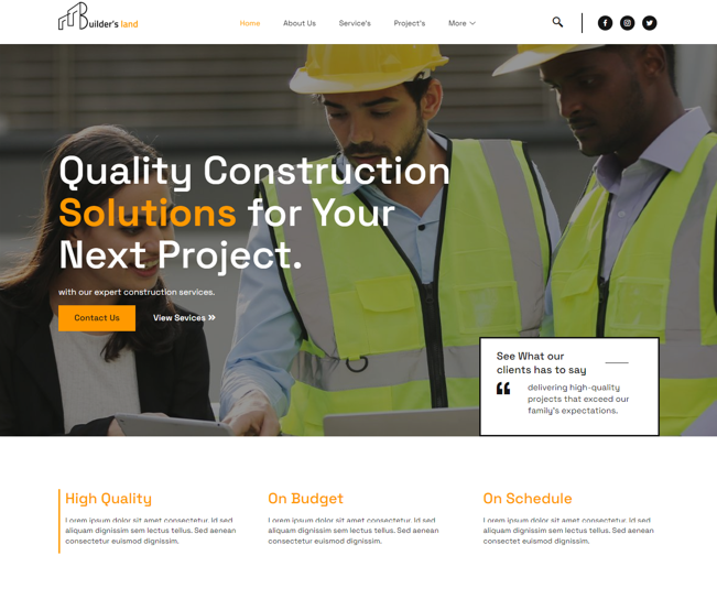 Builders Land - Construction & Building Elementor Template Kit by Evonicsoft Creative Agency on ...