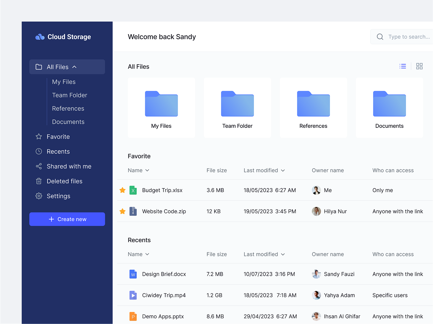 Cloud Storage - Dashboard by Nenden Dipa for Dipa Inhouse on Dribbble