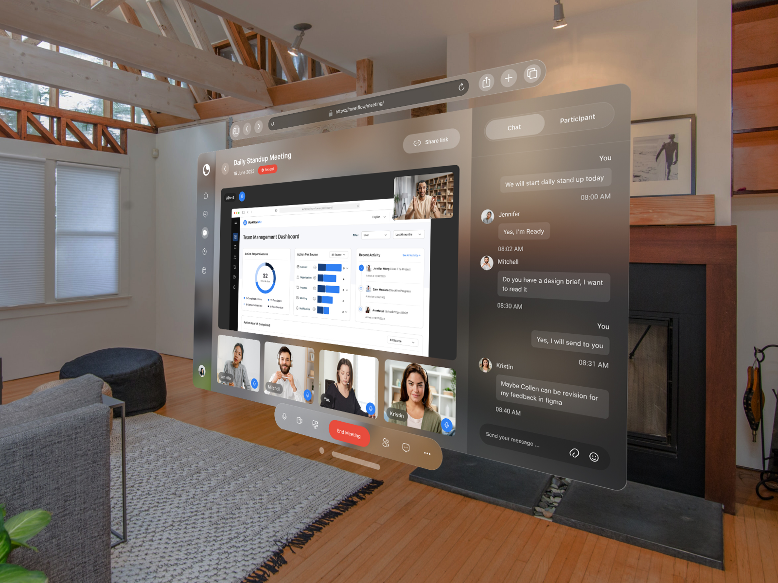 Meeting Platform for Vision OS - Spatial UI by Zaim Maulana for Sans ...