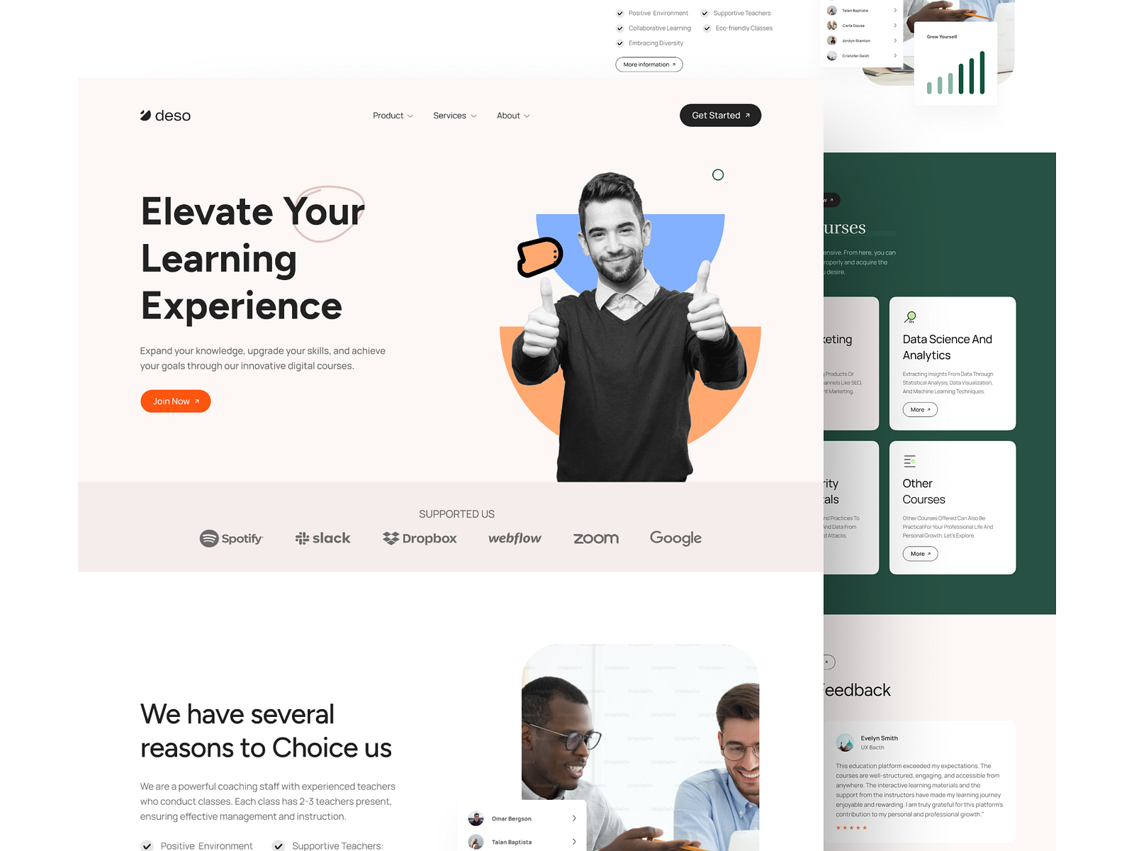 Education Landing page design by Sofwan on Dribbble