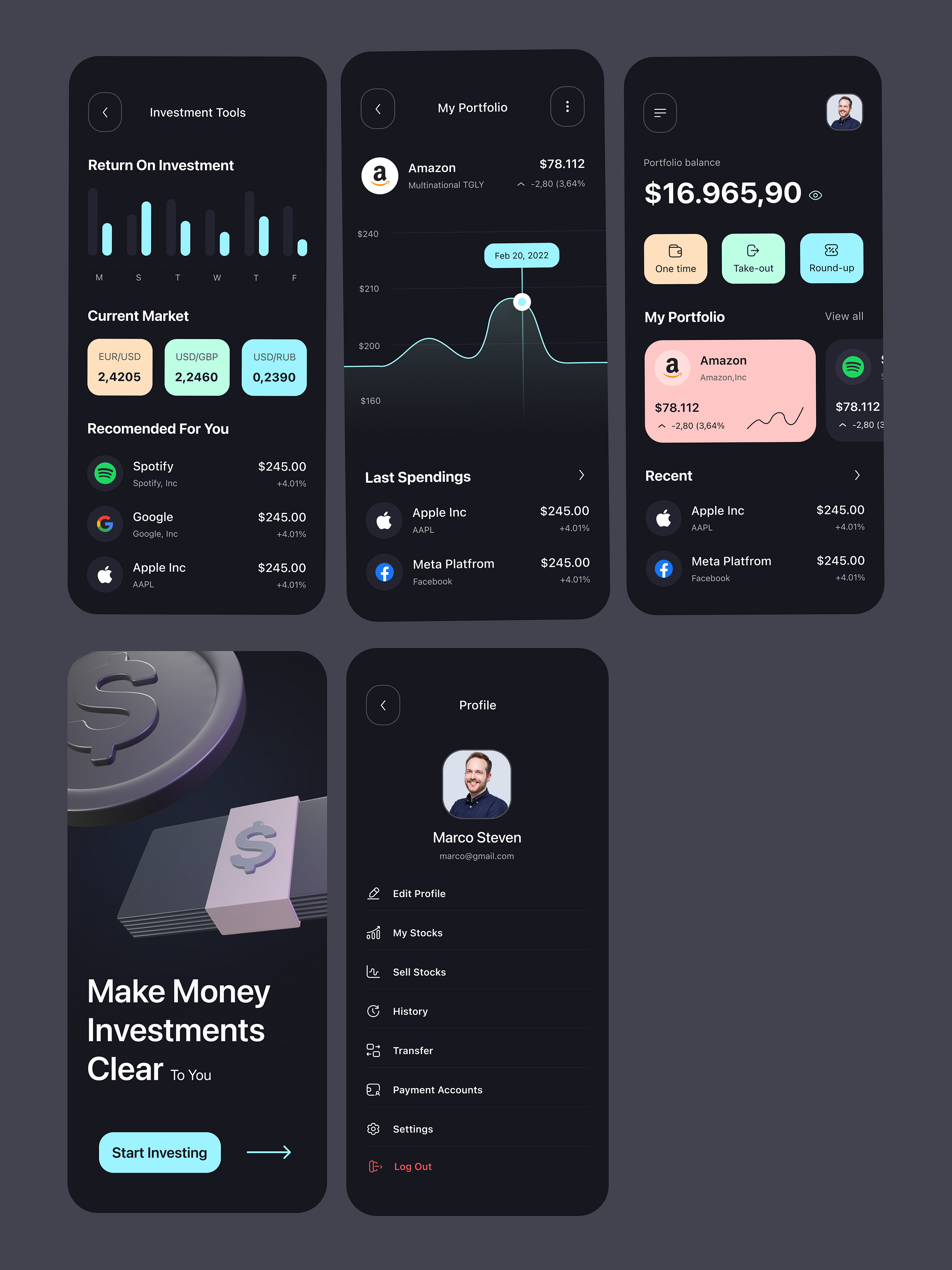 Investing Tool Mobile APP Design by Emon🌟 for Onixlab on Dribbble