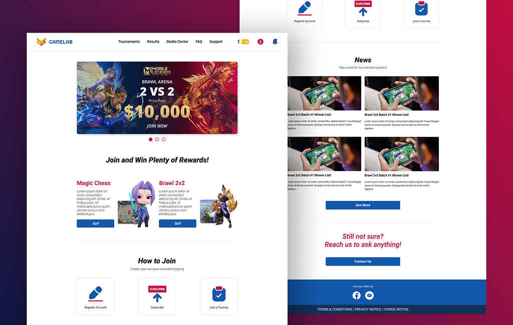 GAMELAB - eSports Platform MLBB Tournament by Miranti Ayudya K. on Dribbble