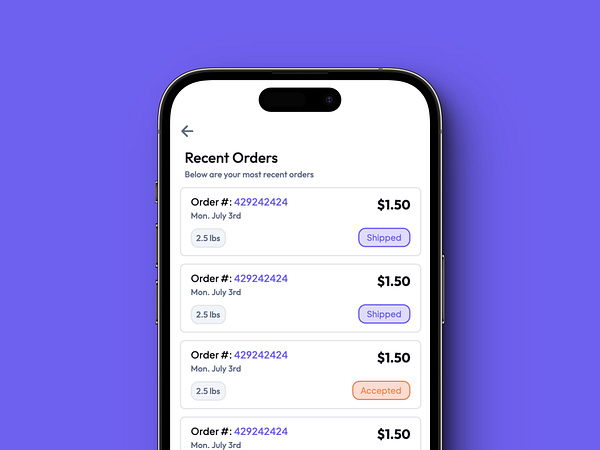 Recent Orders Page in FlutterFlow by Andrew Daniels on Dribbble