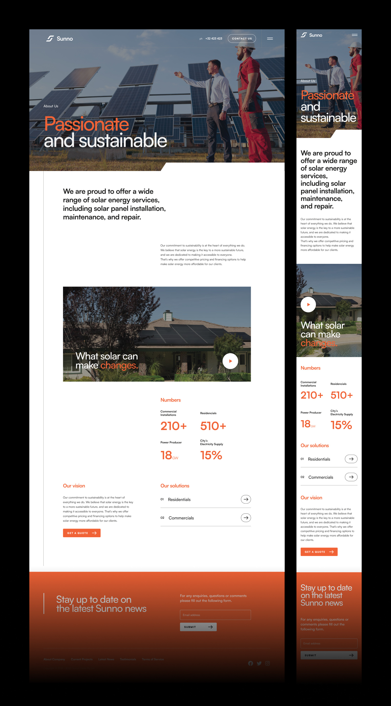 Solar Panel Company - About Us Page by Aryo Pamungkas for SLAB Design ...