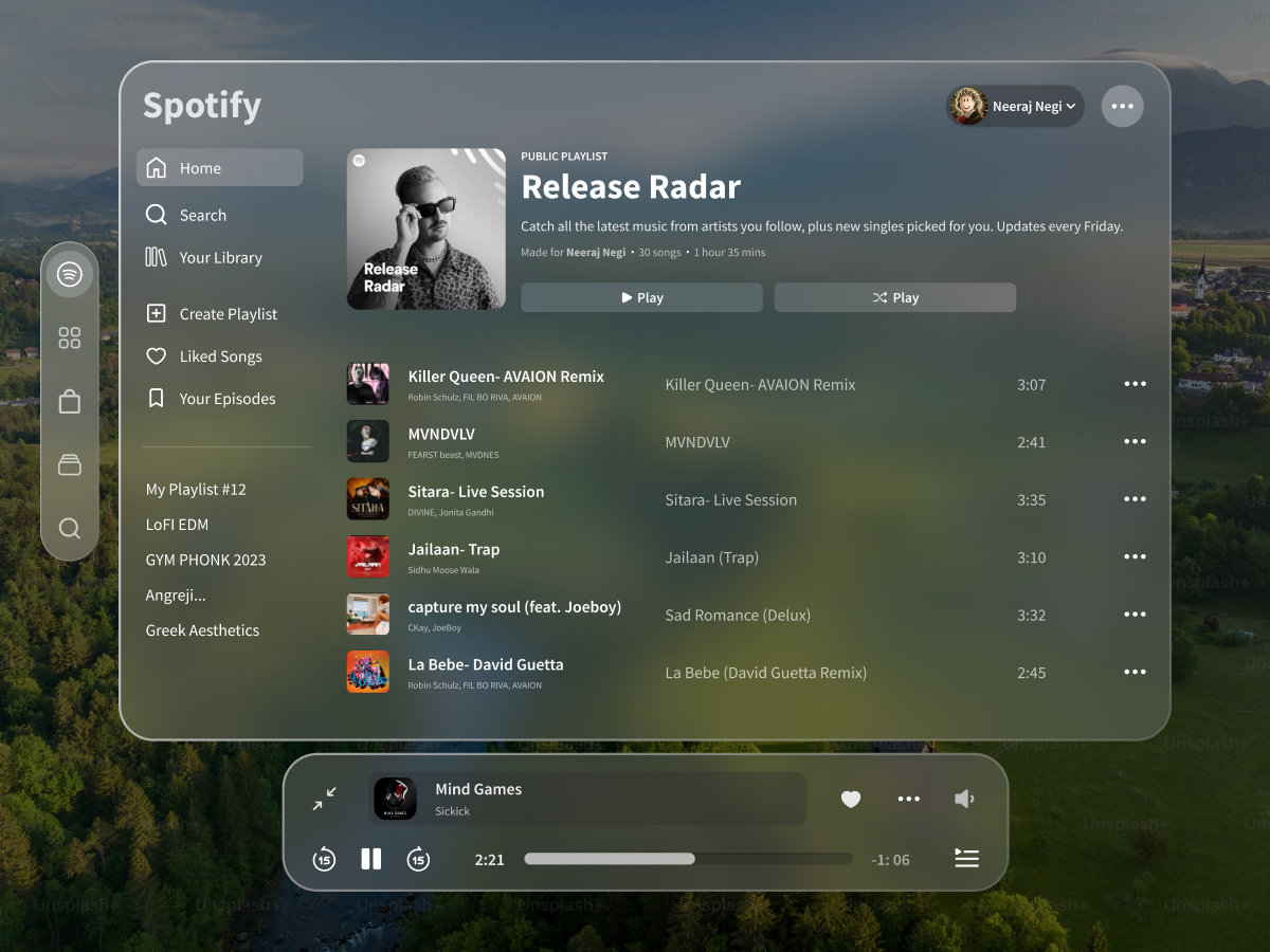 Vision Pro - Spotify Spatial Interface by Neeraj Negi on Dribbble