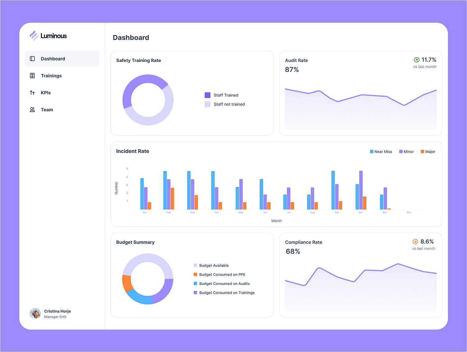 HSE Dashboard UI by Saaim Tahir on Dribbble