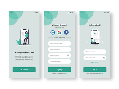 Login, Signup design for mobile application by Haroon Rasheed on Dribbble