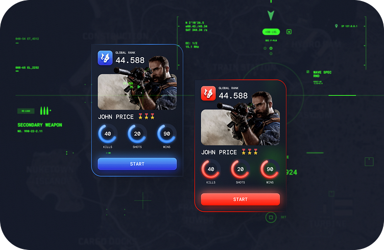 Hero Card for FPS Games by Murat Erdoğan on Dribbble