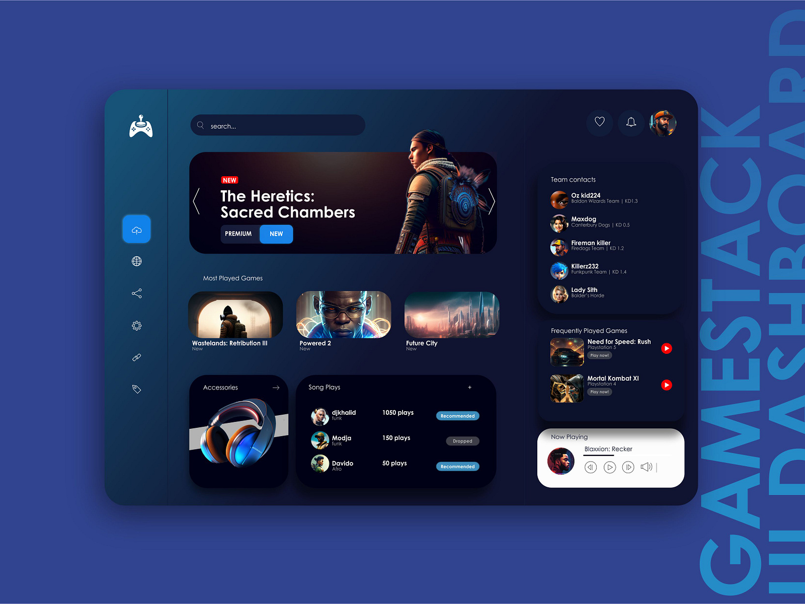 Gamestack UI/UX Dashboard Design. This is a Game website by David ajide ...