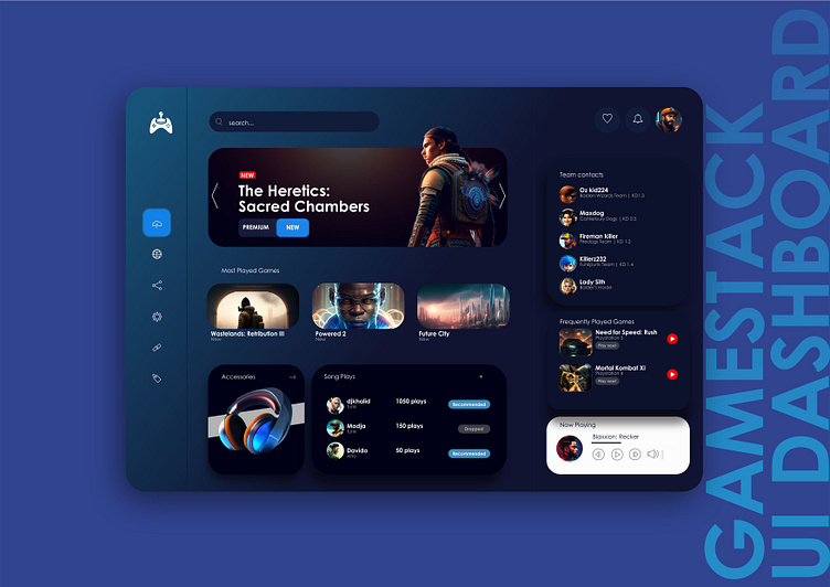 Gamestack UI/UX Dashboard Design. This is a Game website by David ajide ...