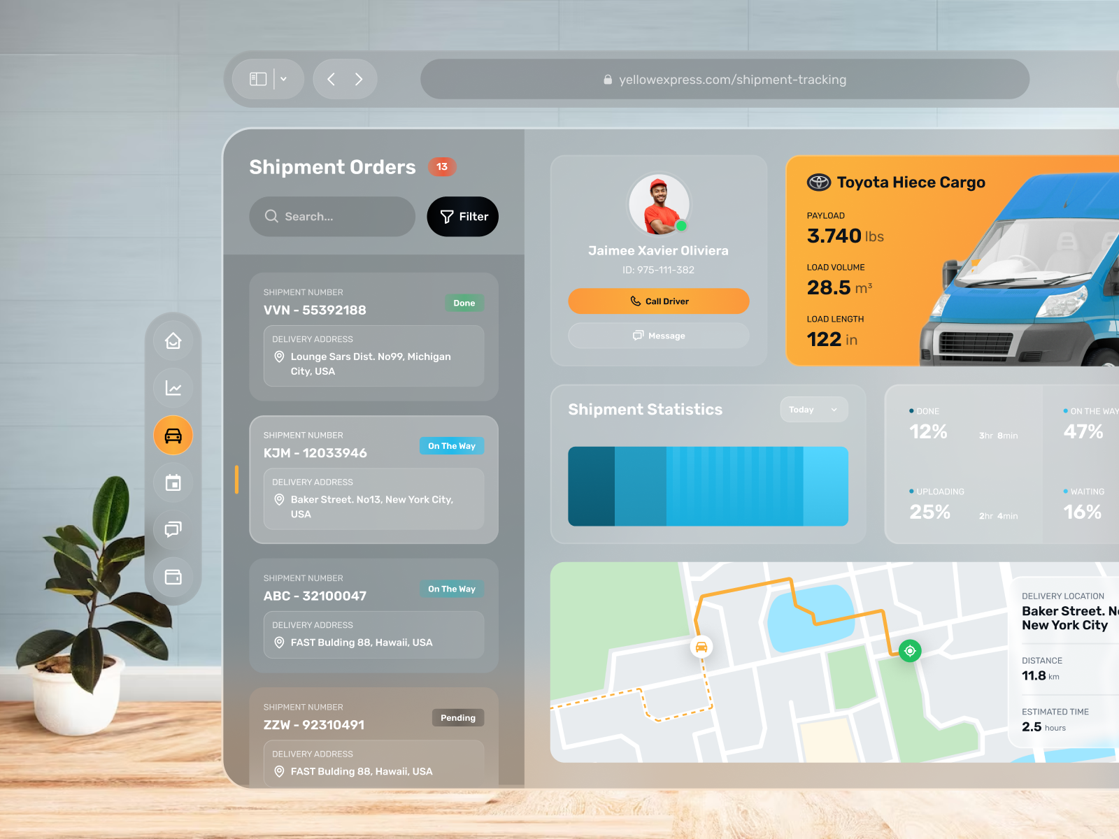 Cargo Delivery Dashboard - Spatial UI Concept by Rizal Gradian for Vektora on Dribbble