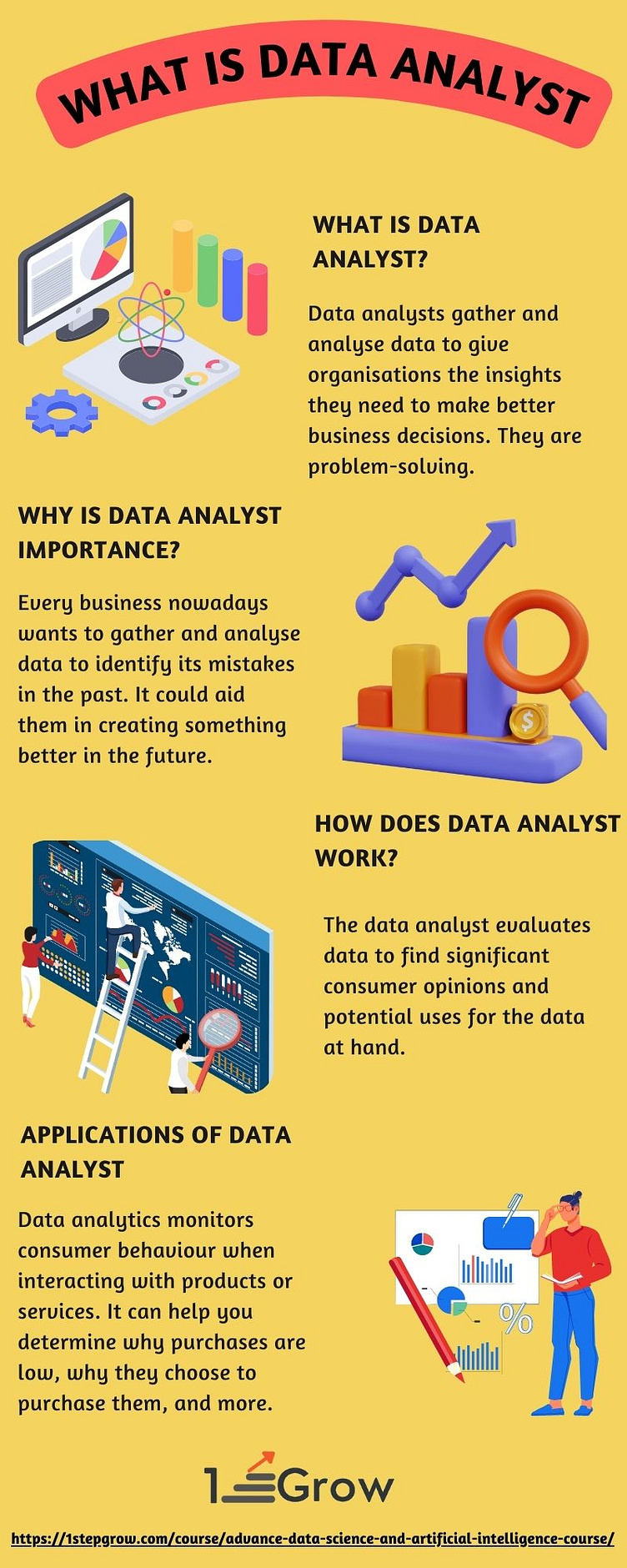 what is data analyst by 1stepgrow on Dribbble