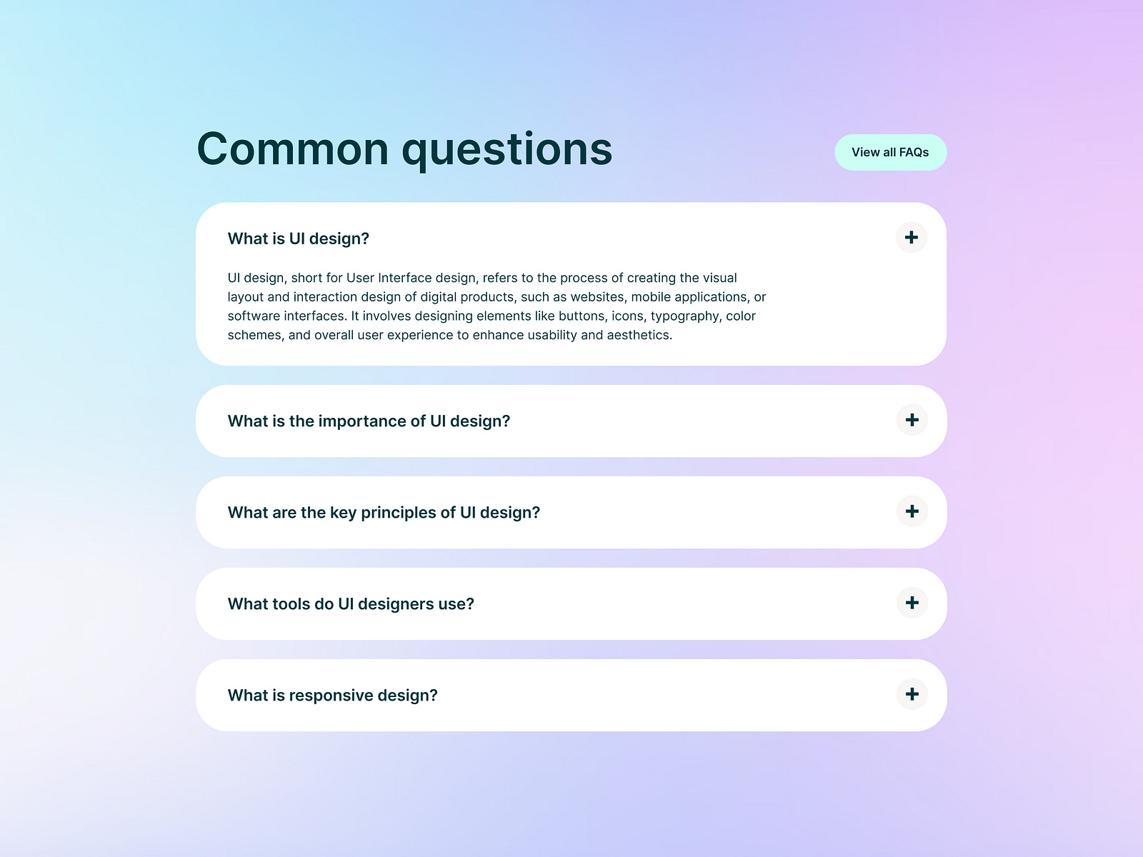 Faq Ui Design By Lybcouk On Dribbble