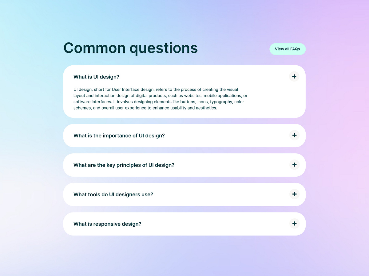 FAQ Ui Design by LYBCOUK on Dribbble