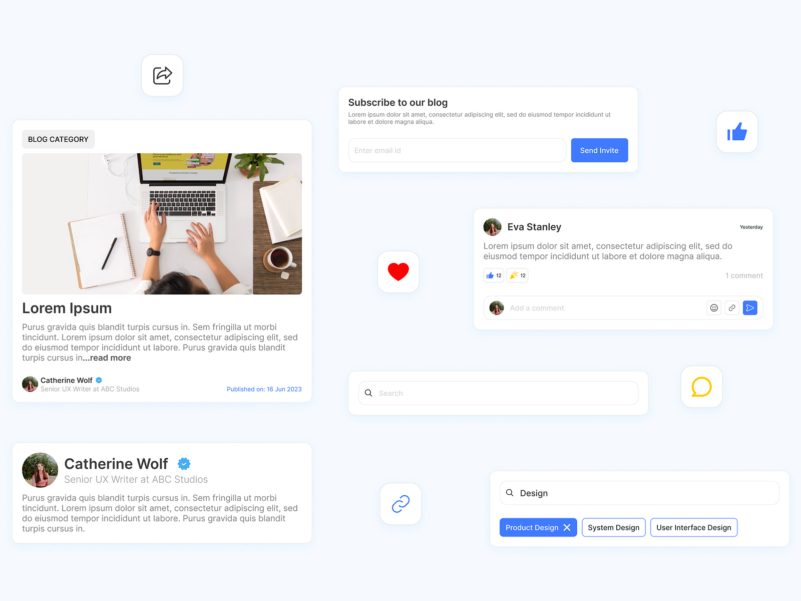 UI Component : Blogs by Madhura Pawar on Dribbble