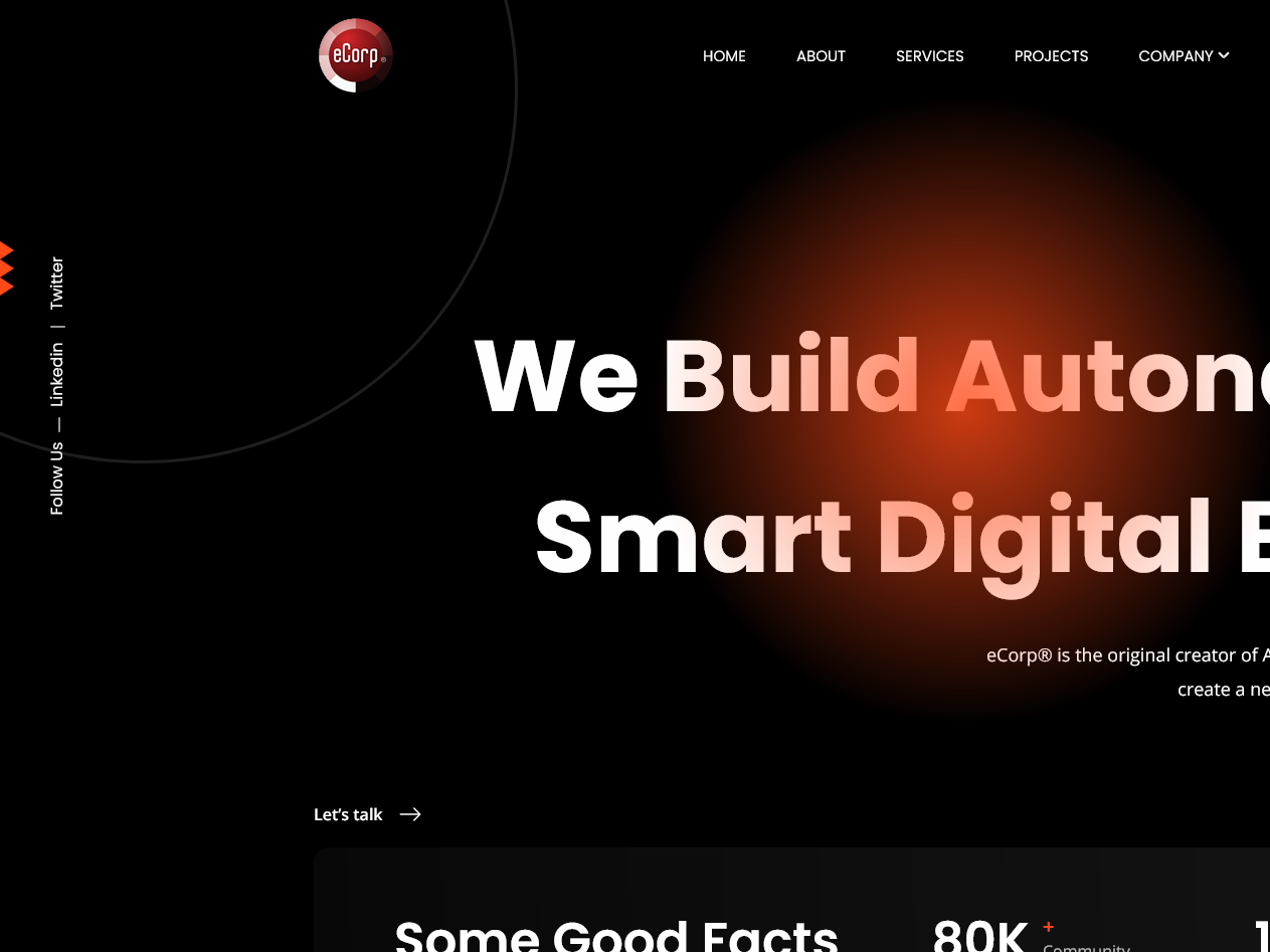 eCorp Homepage by Andre Bon Cipriano on Dribbble