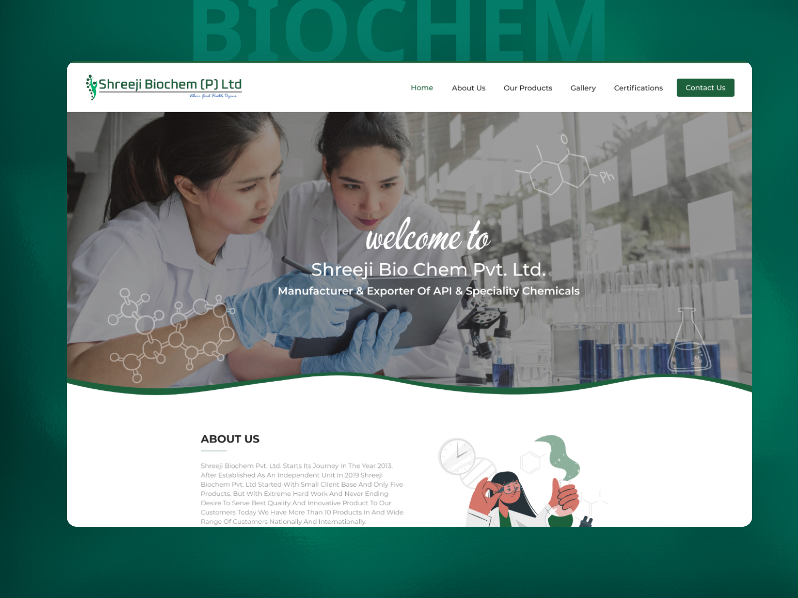 Shreeji Biochem (P) Ltd 🧪 by Darshak on Dribbble