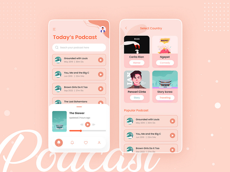 PodCast UI UX Design by Zeshan Abid on Dribbble