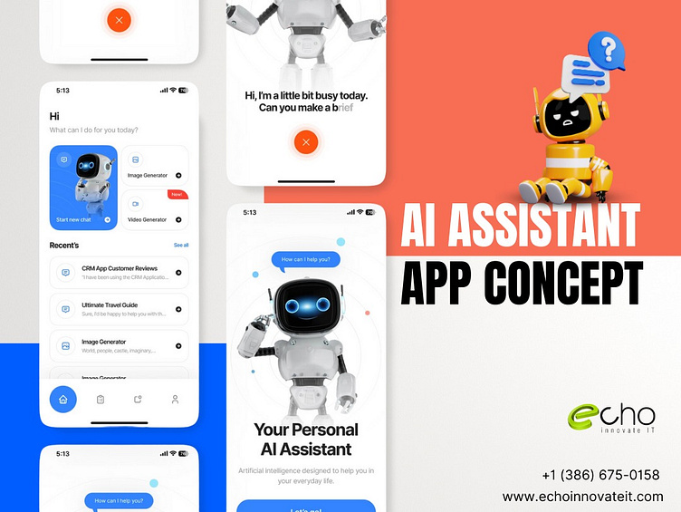 Ai Assistant App Concept by Echoinnovate IT - Custom Software & App Development Company on Dribbble