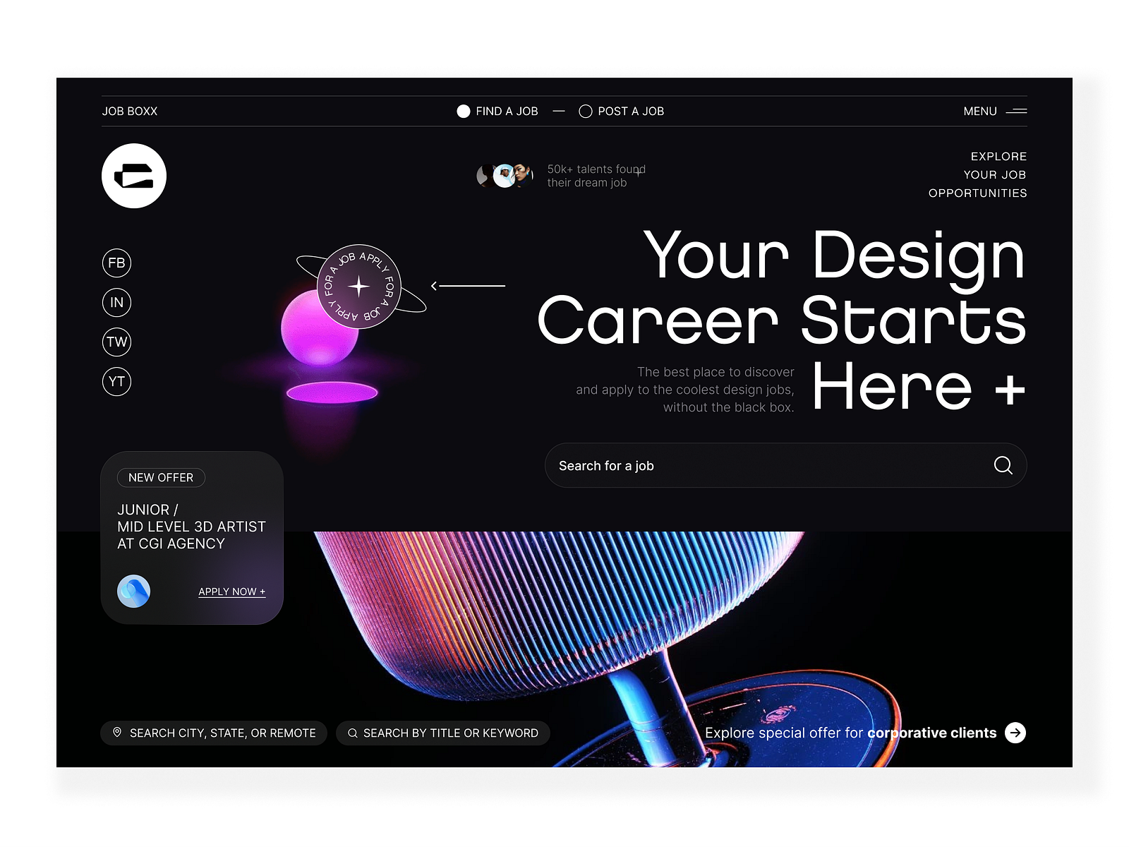 Job Search Website UI by Levi Wilson for QClay on Dribbble