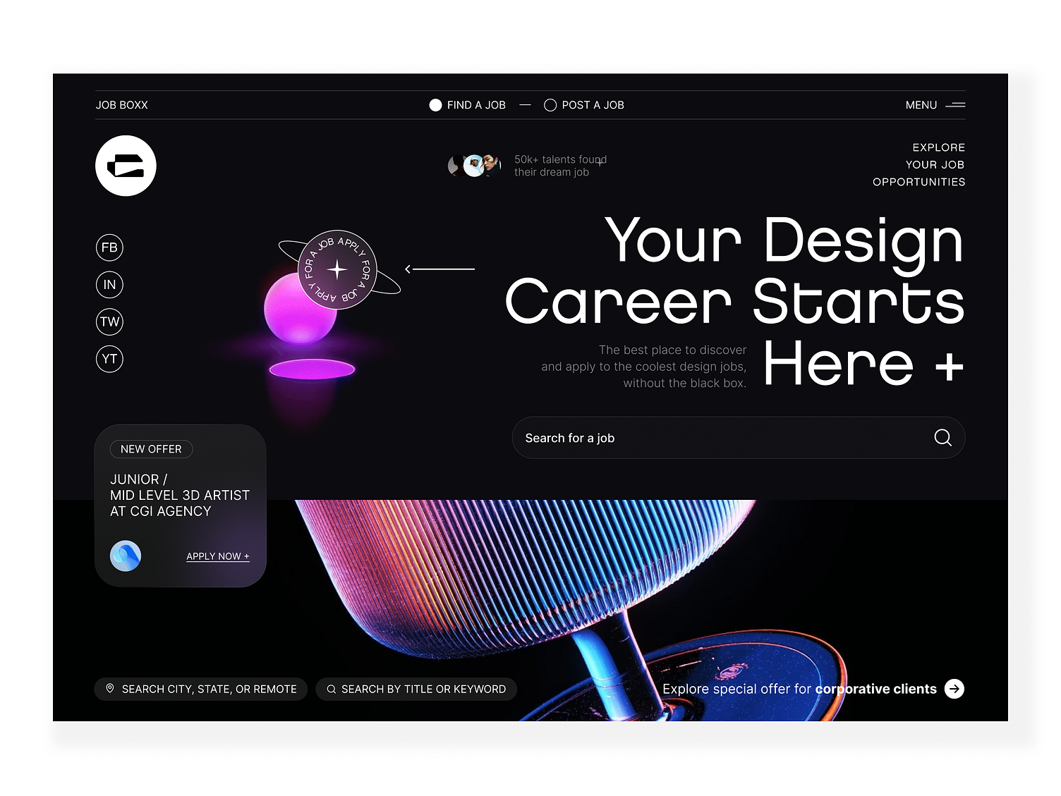 Job Search Website UI by Levi Wilson for QClay on Dribbble